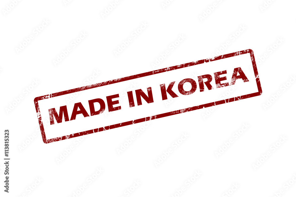 made in korea red square vintage stamp.korea stamp.korea seal.korea tag ...