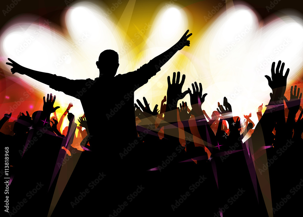 Music background with dancing people Stock Illustration | Adobe Stock