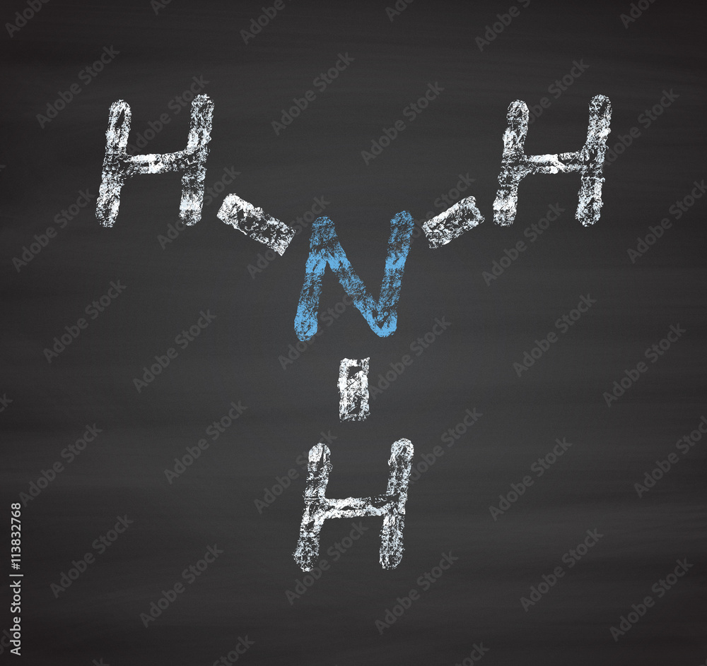 Ammonia (NH3) molecule, chemical structure. Stock Illustration | Adobe ...