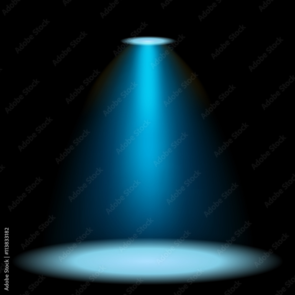 Blue spotlights shining on transparent background Stock Vector | Adobe ...