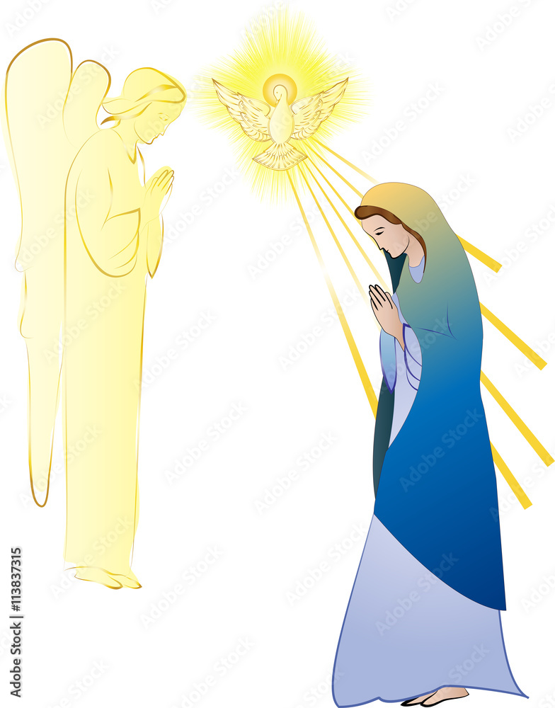 Annunciation to the Blessed Virgin Mary, conception by the Holy Spirit ...