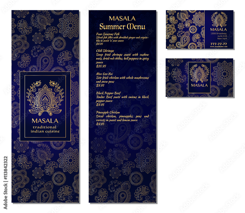 Vector illustration of a menu card template design for a restaurant or ...