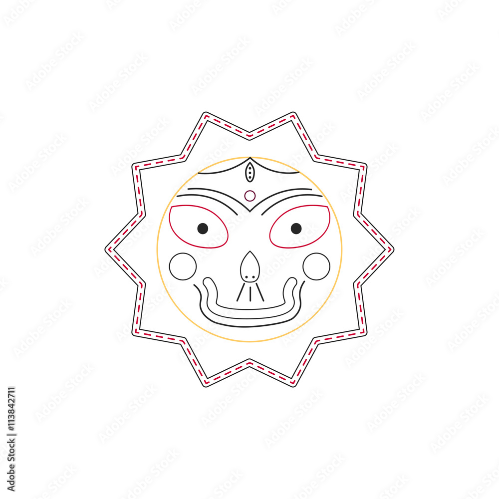 Jagannath, Balabhadra, Subhadra. linear, futuristic icons. vector ...