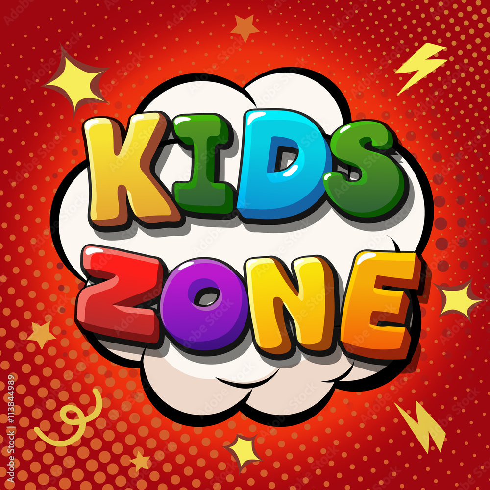 Kids zone banner design. Children playground Stock Vector | Adobe Stock