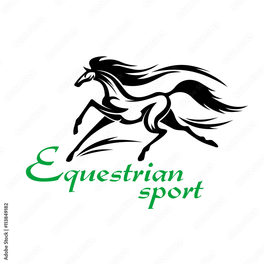Running racehorse icon for equestrian sport design Stock Vector | Adobe ...