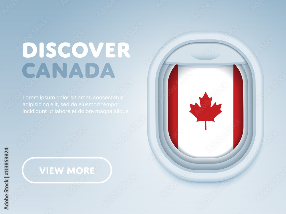 Flight to Canada traveling theme banner design for website, mobile app ...