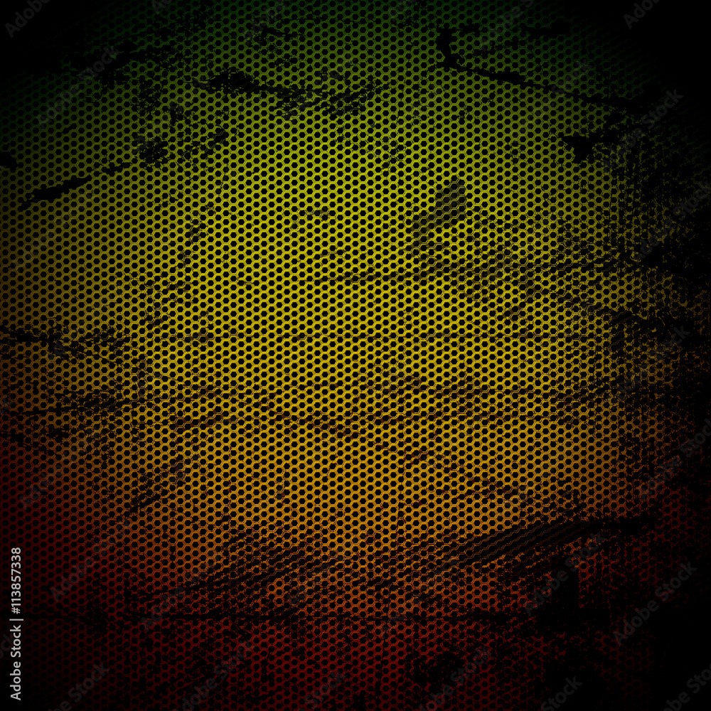 grunge background reggae colors green, yellow, red Stock Illustration ...