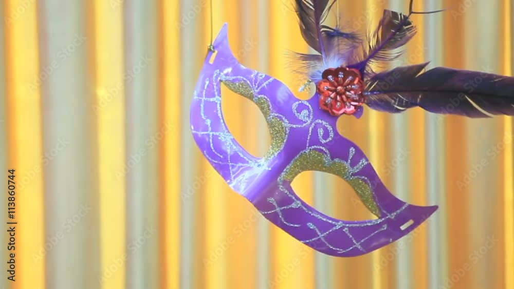 Classical mask floating on stage of life,HD vdo. / Mask floating on ...