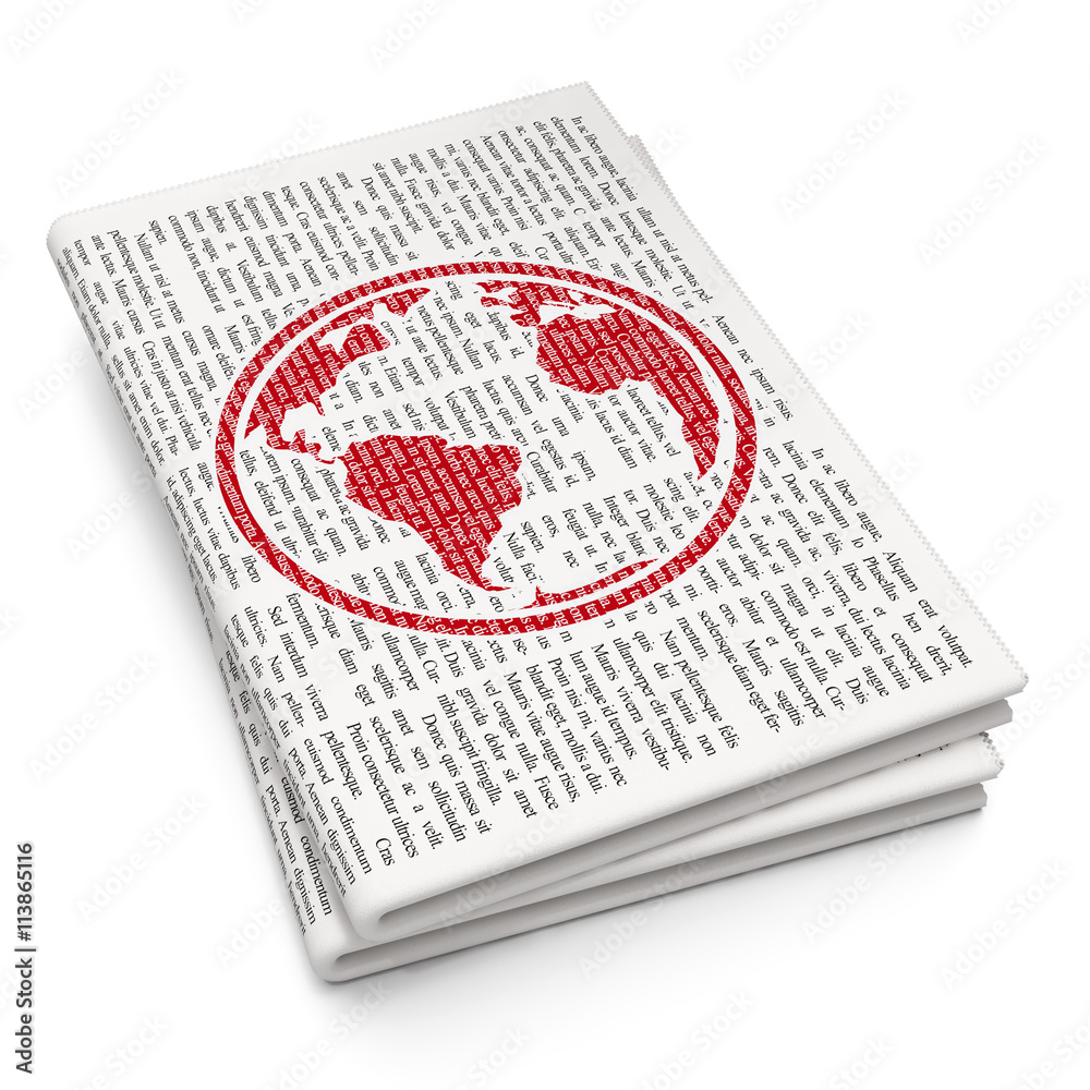 Science concept: Globe on Newspaper background Stock Illustration ...