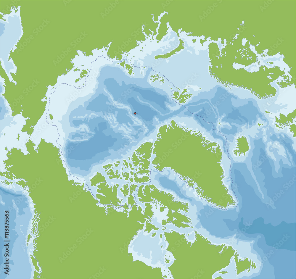 Arctic Ocean map Stock Vector | Adobe Stock