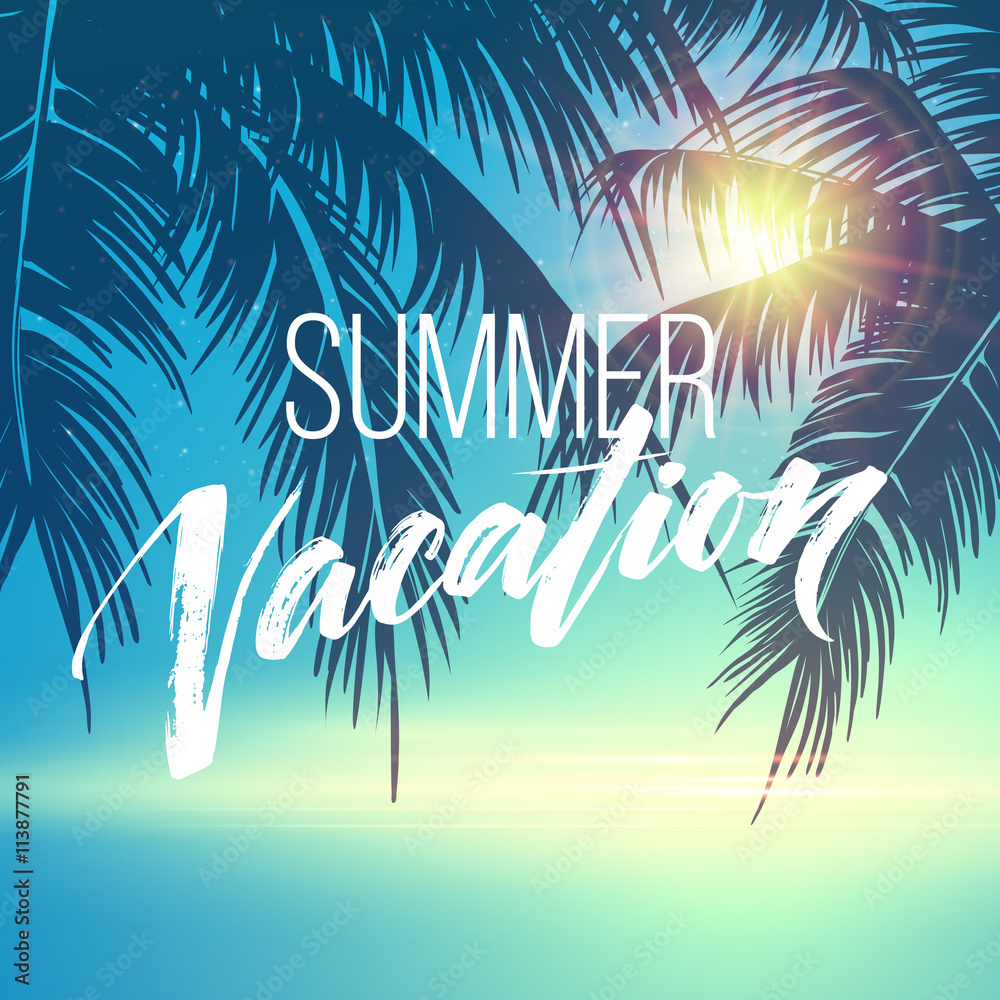 Summer vacation handwriting. Typography, lettering and calligraphy ...
