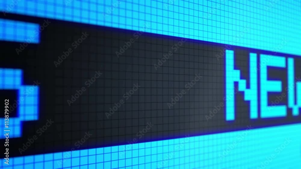 Looped animated background with running lines - ticker with text "news ...