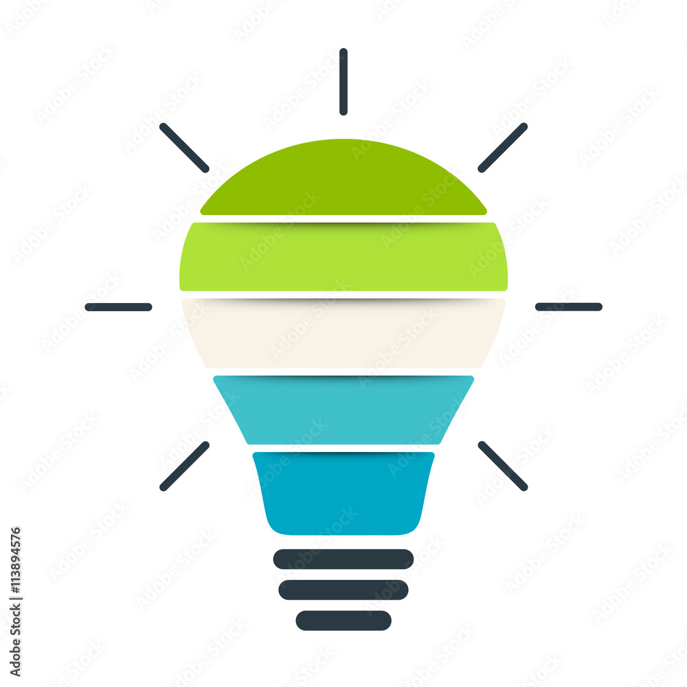 Light bulb infographic. Template for circle diagram, graph ...