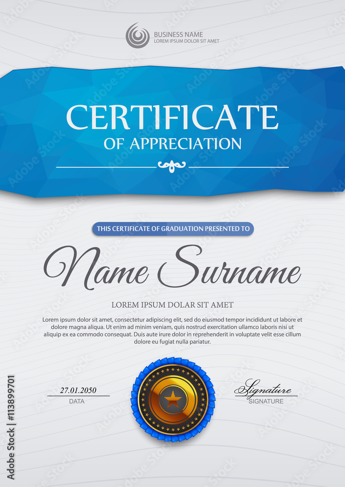 Qualification certificate blank template Stock Vector | Adobe Stock