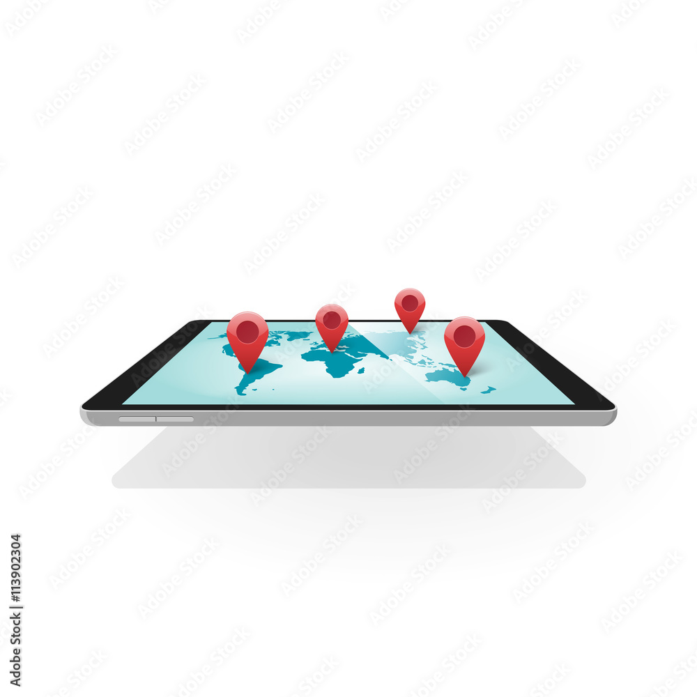 Smartphone mobile gps navigation vector illustration isolated on white ...