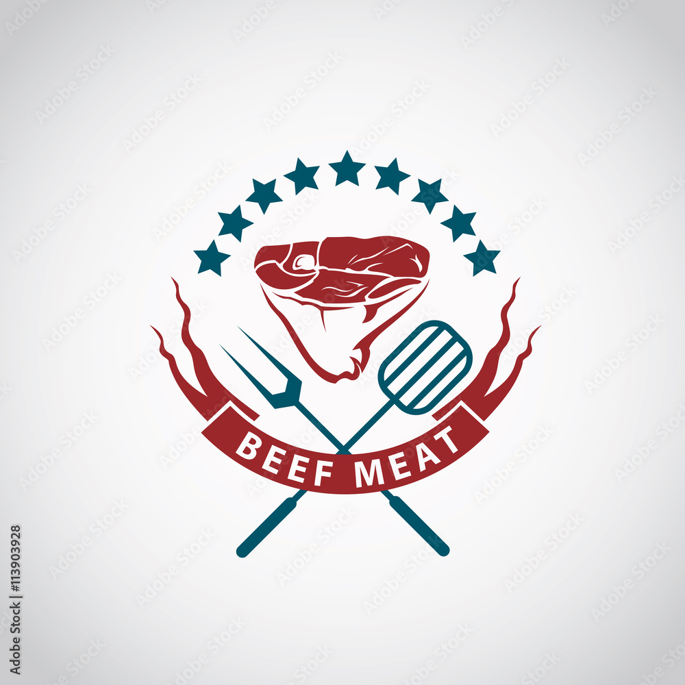 restaurant menu beef meat icon Stock Vector | Adobe Stock