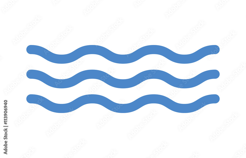 Blue ocean sea water line art icon for apps and websites Stock Vector ...
