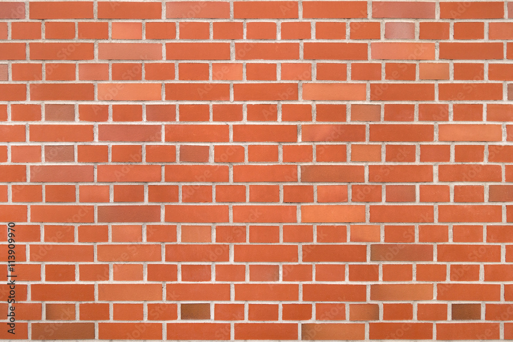 Backsteinmauer mit abwechselnden Reihen aus langen und kurzen ...