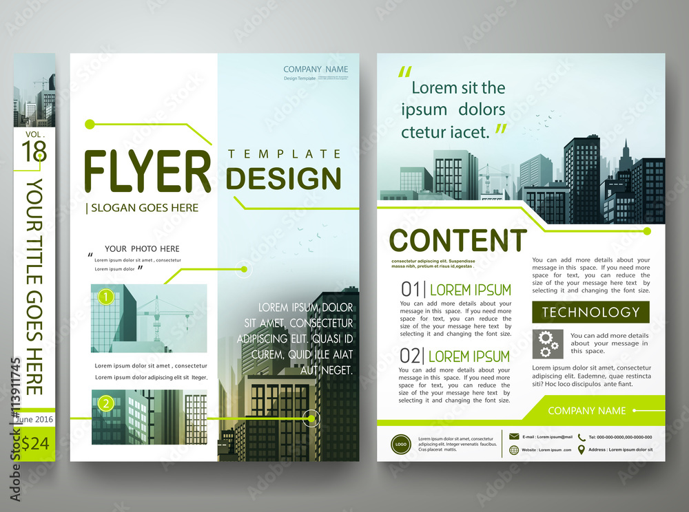 Flyers design template vector.Green circuit board pattern on poster ...