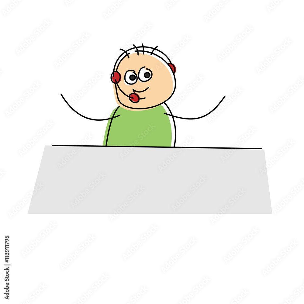 Happy little cartoon business figure Stock Vector | Adobe Stock