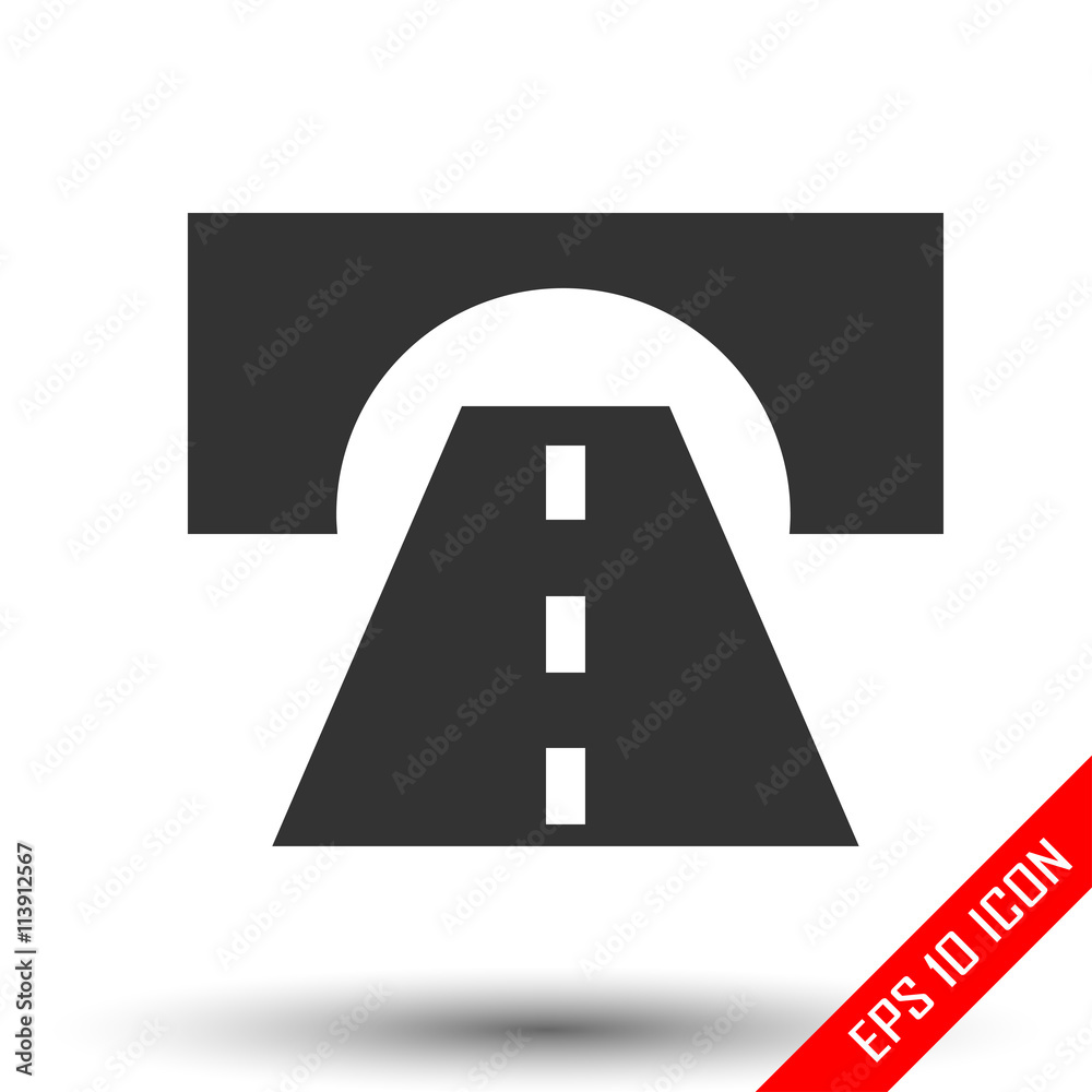 Road icon. Road sign. Simple flat logo of road on white background ...