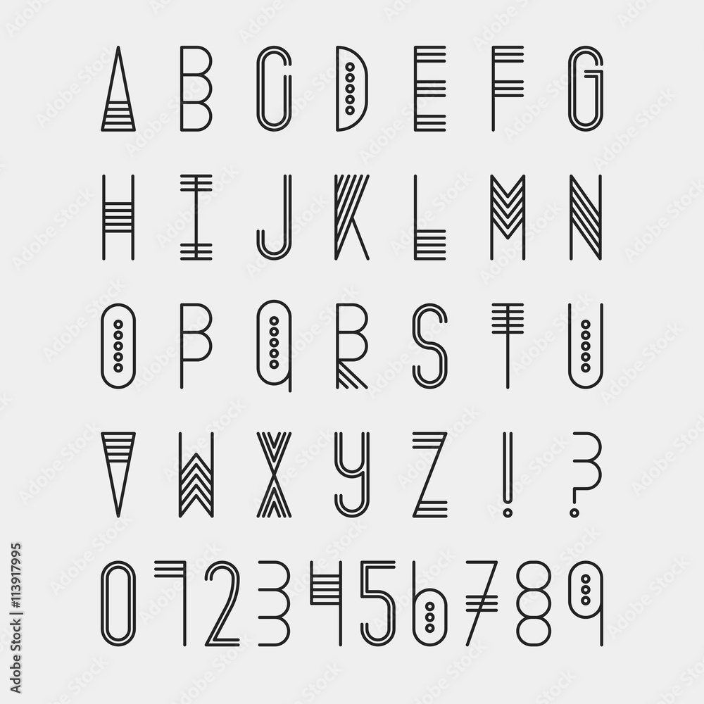 Original ethnic latin alphabet set. Stock Vector | Adobe Stock