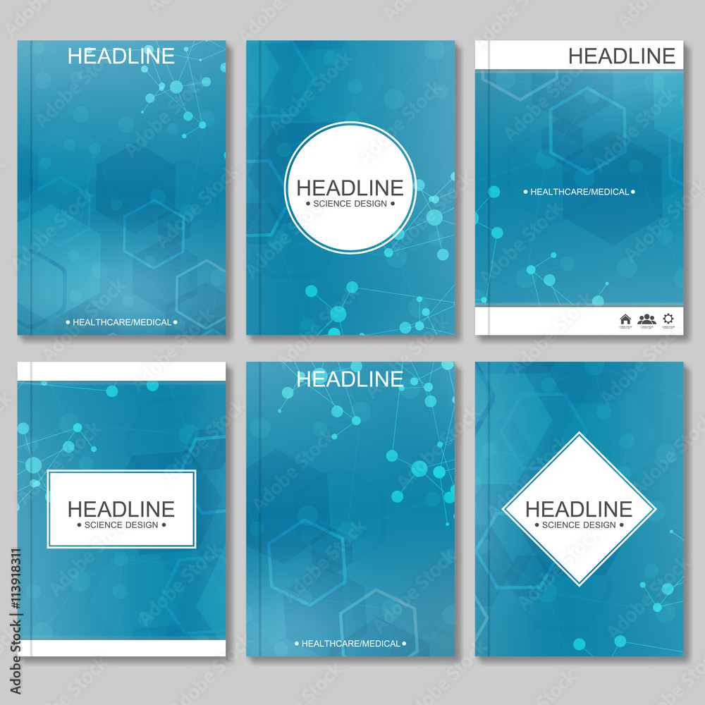 Science vector background. Modern vector templates for brochure, flyer ...