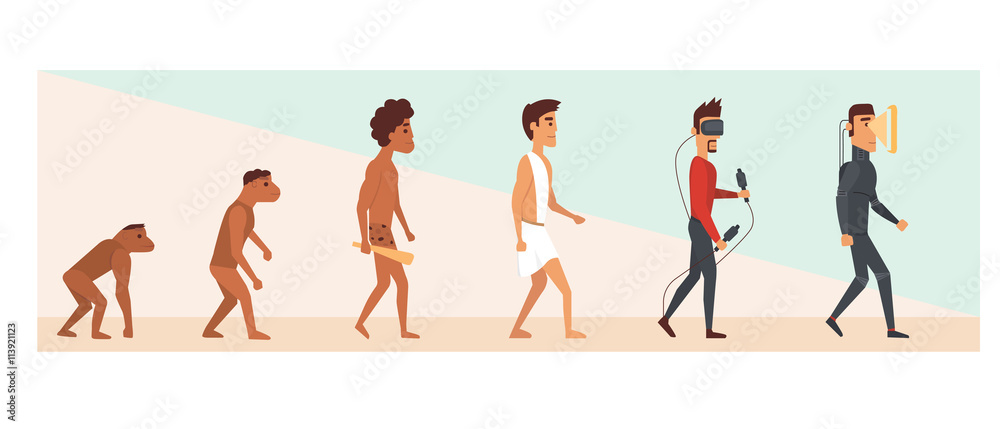 Human evolution and future. vector illustration Stock Vector | Adobe Stock