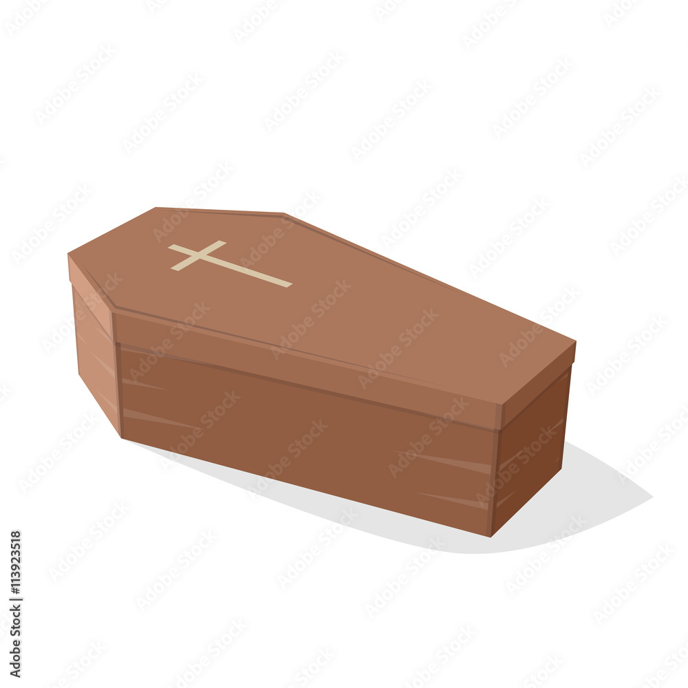 comic illustration of a coffin Stock Vector | Adobe Stock