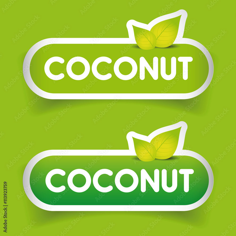 Coconut sign label vector Stock Vector | Adobe Stock