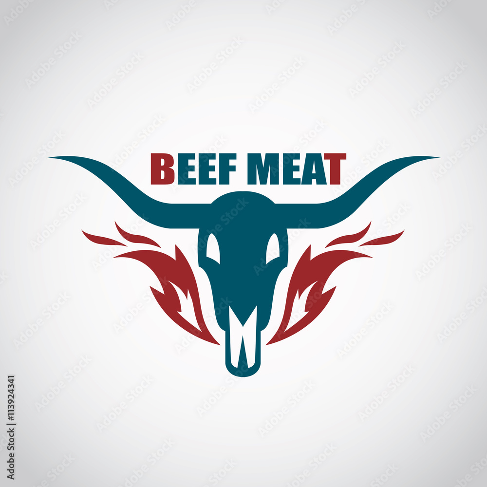 restaurant menu beef meat icon Stock Vector | Adobe Stock