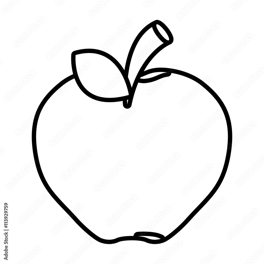 apple with tree leaves on the top over isolated background,vector ...