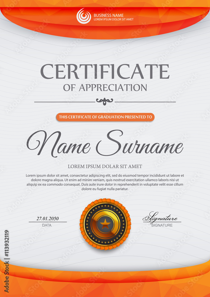 Qualification certificate blank template Stock Vector | Adobe Stock