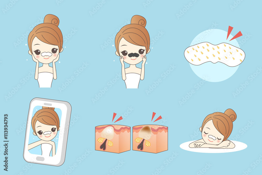 cartoon girl with facial mask Stock Vector | Adobe Stock