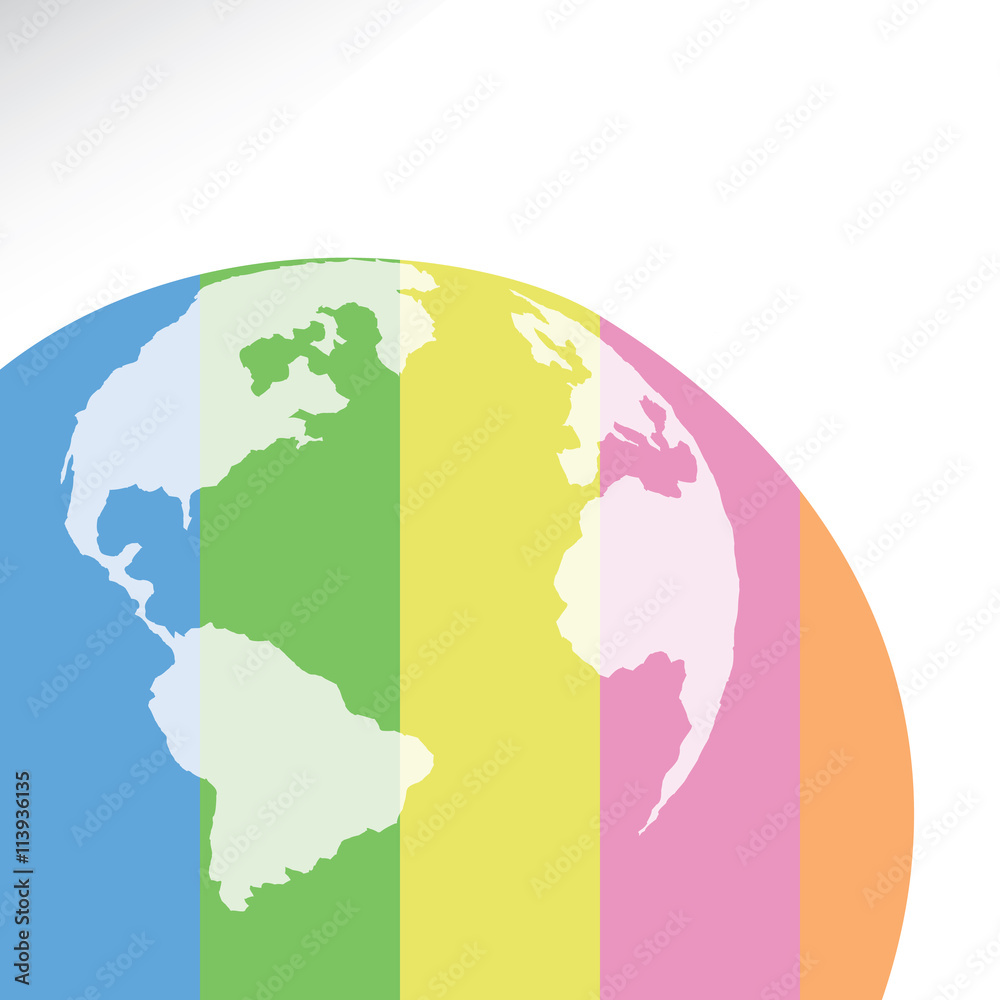 Earth icon abstract on colors of the rainbow background. Border design ...