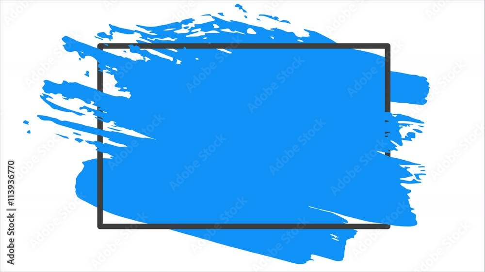 Vidéo Stock Blue Brush stroke transition background with square frame ...