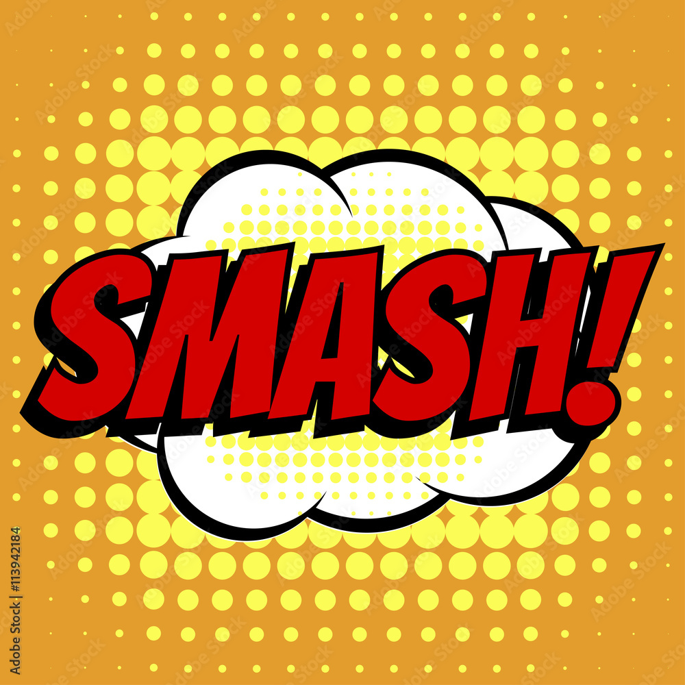 Smash comic book bubble text retro style Stock Vector | Adobe Stock