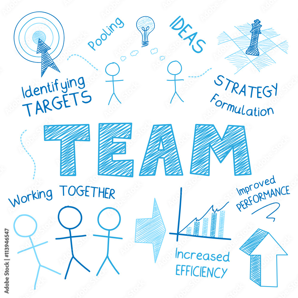 TEAM Vector Sketch Concept Icons Stock Vector | Adobe Stock