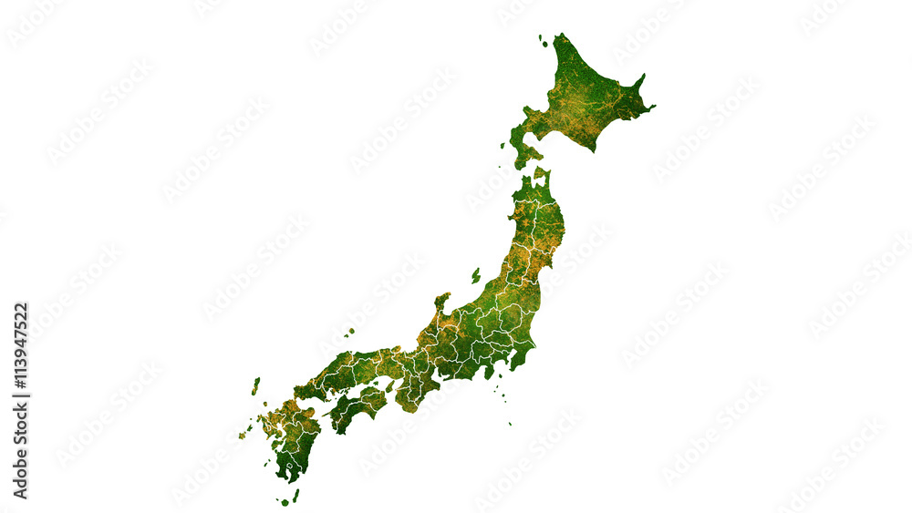 Japan country map detailed visualisation Stock Illustration | Adobe Stock