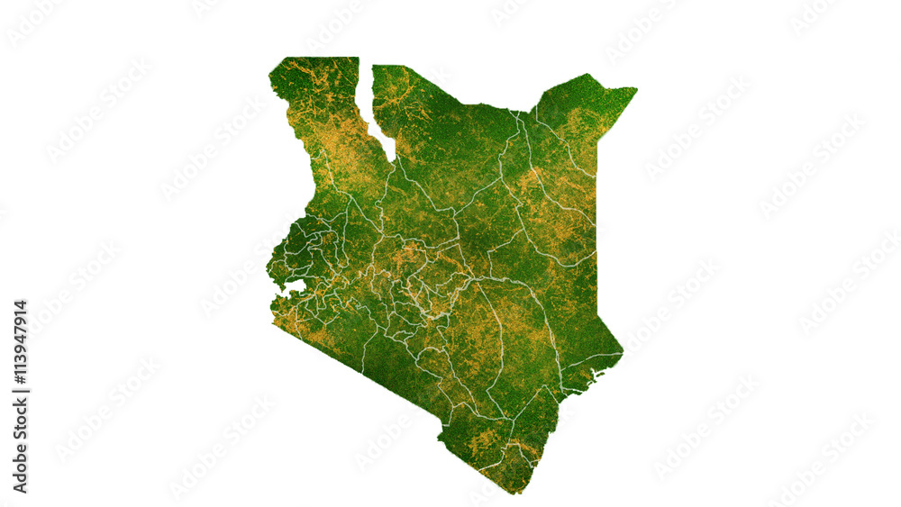 Kenya country map detailed visualisation Stock Illustration | Adobe Stock