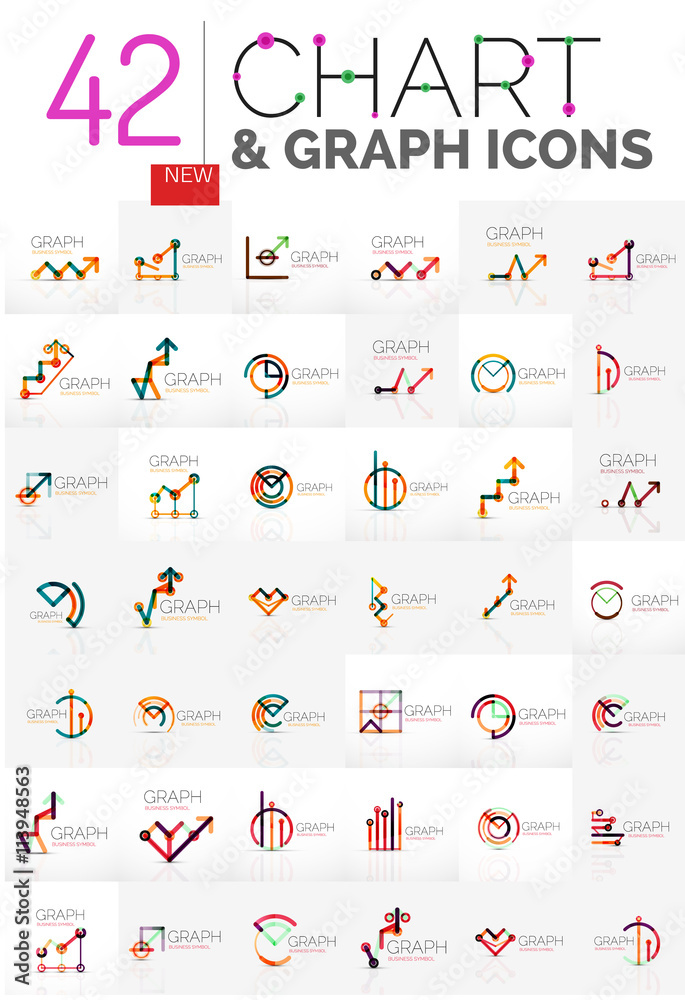 Collection of chart logos Stock Vector | Adobe Stock