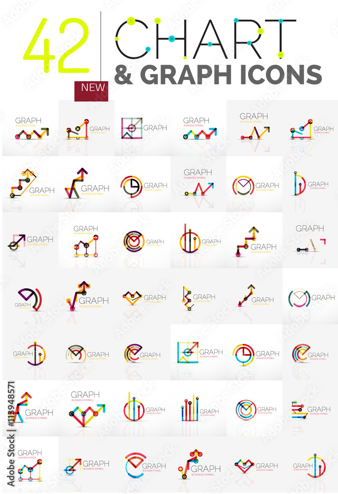 Collection of chart logos Stock Vector | Adobe Stock