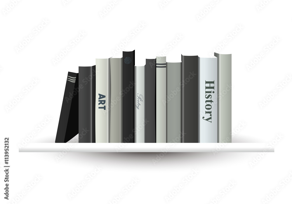 Book shelf. Vector illustration. Bookstore indoor. Stock Vector | Adobe ...