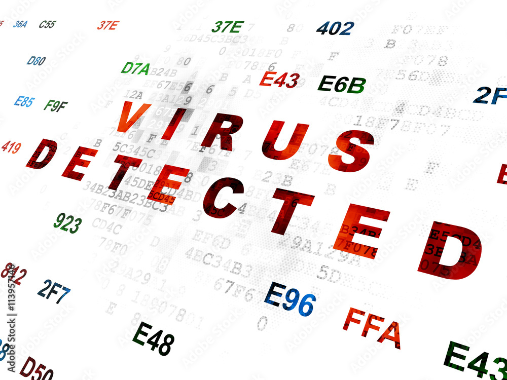 Security concept: Virus Detected on Digital background Stock ...