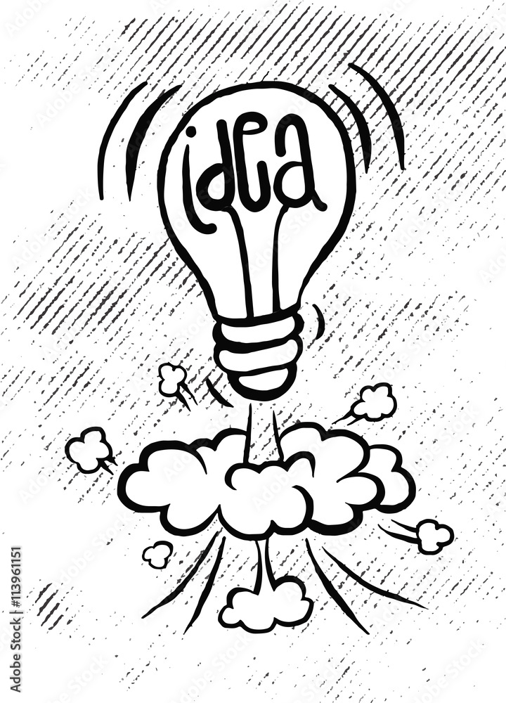 Hand drawing light bulb idea vector illustration Stock Vector | Adobe Stock