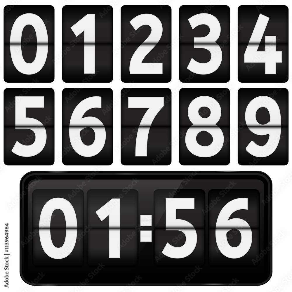 Flipping numbers Stock Vector | Adobe Stock