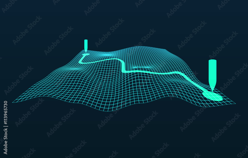 GPS navigator vector background. 3d technology vector map Stock Vector ...