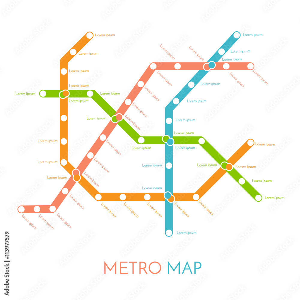 Metro or subway map design template. city transportation scheme concept ...