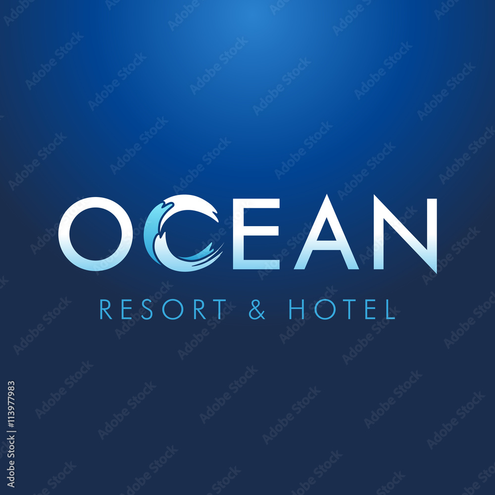 Ocean lettering resort hotel logo. Logo of tourism, resort or hotel by ...