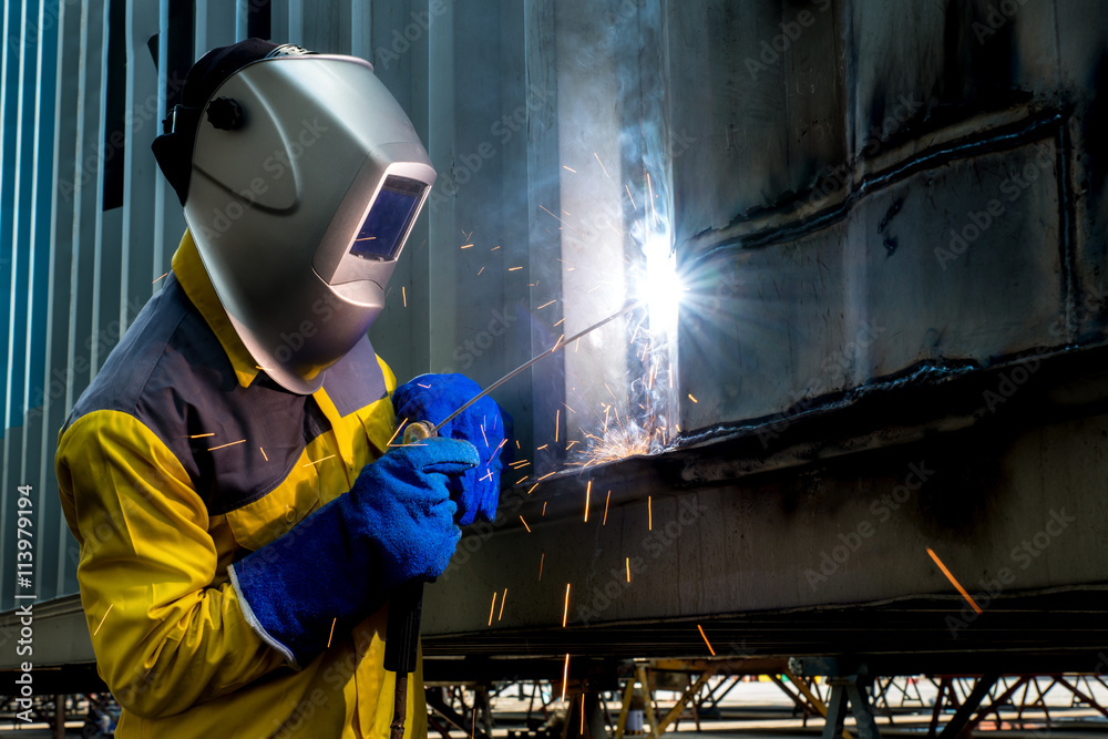 Industry, Woker, Welding concept - Industry worker with welding Stock ...